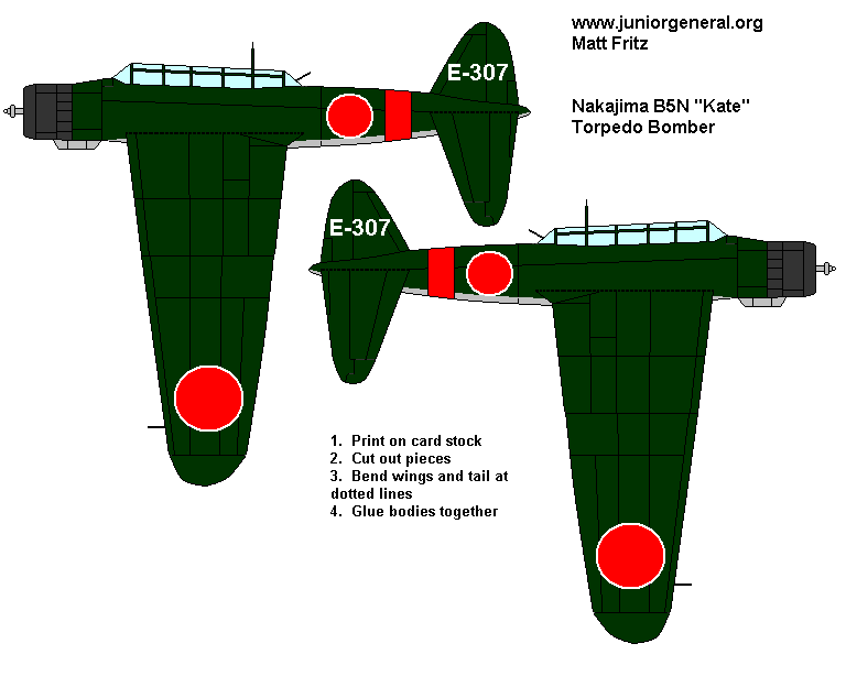 Nakajima B5N Kate Dive Bomber | Paper Miniature