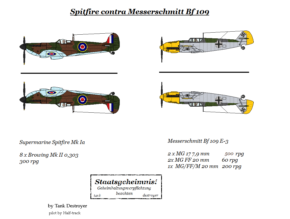 British Spitfire & German Me-109 | Paper Miniature