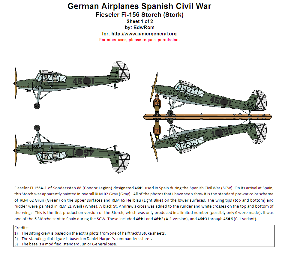 German Fieseler Fi-156 Storch | Paper Miniature