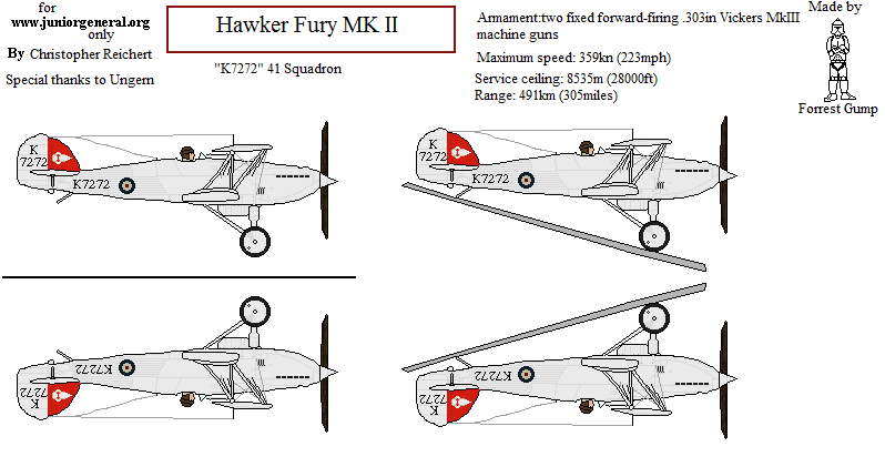 Hawker Fury Mk II | Paper Miniature