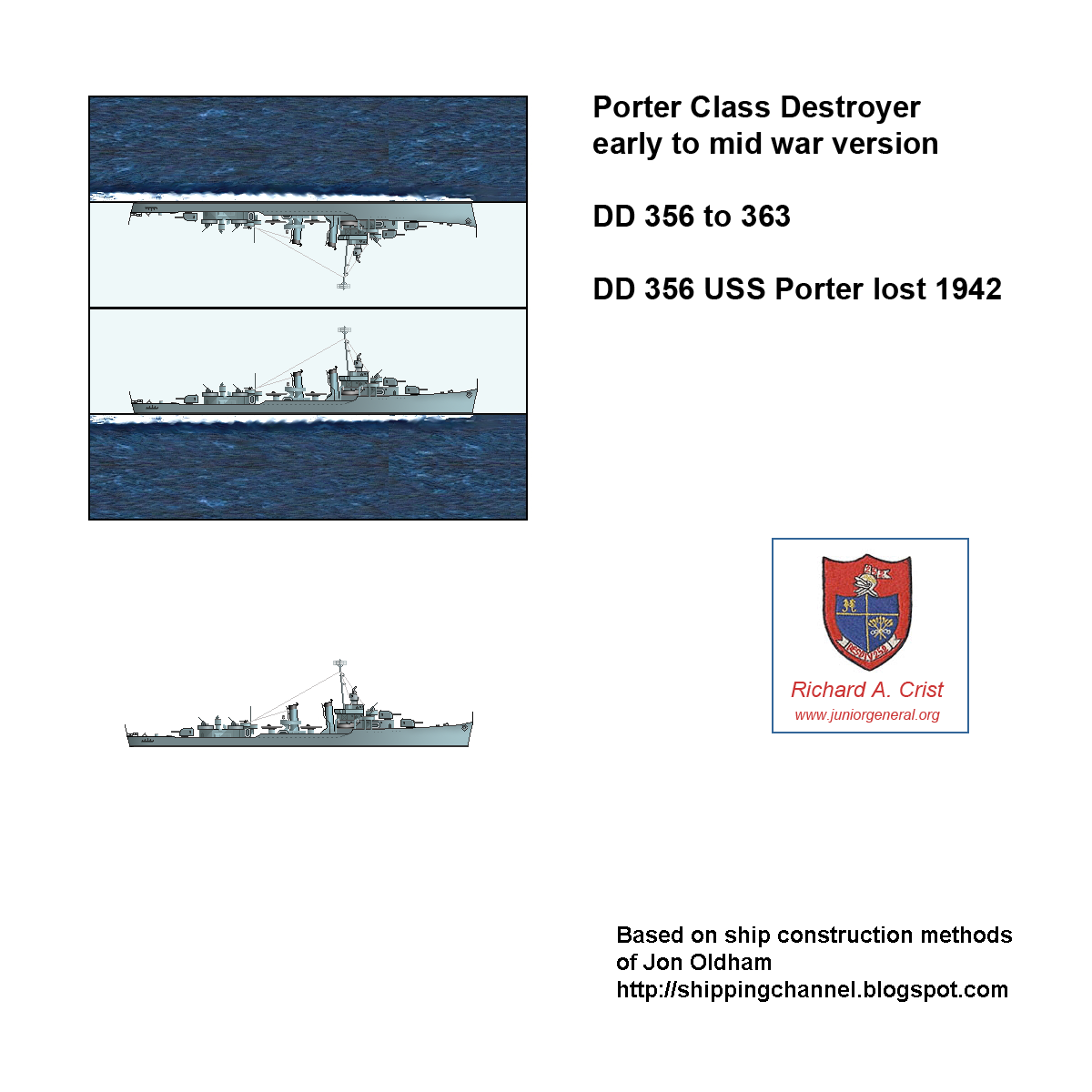 US Porter Class Destroyer | Paper Miniature