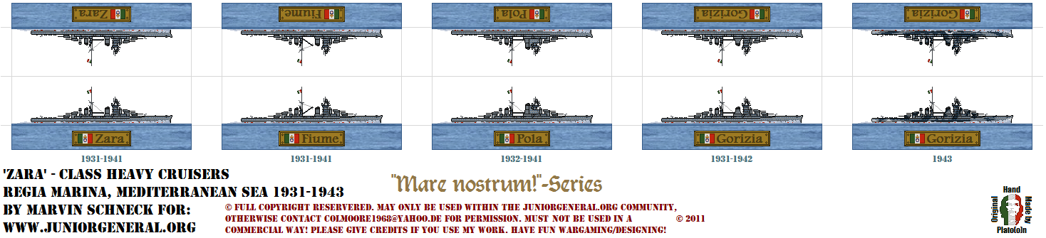 Zara Class Heavy Cruisers | Paper Miniature