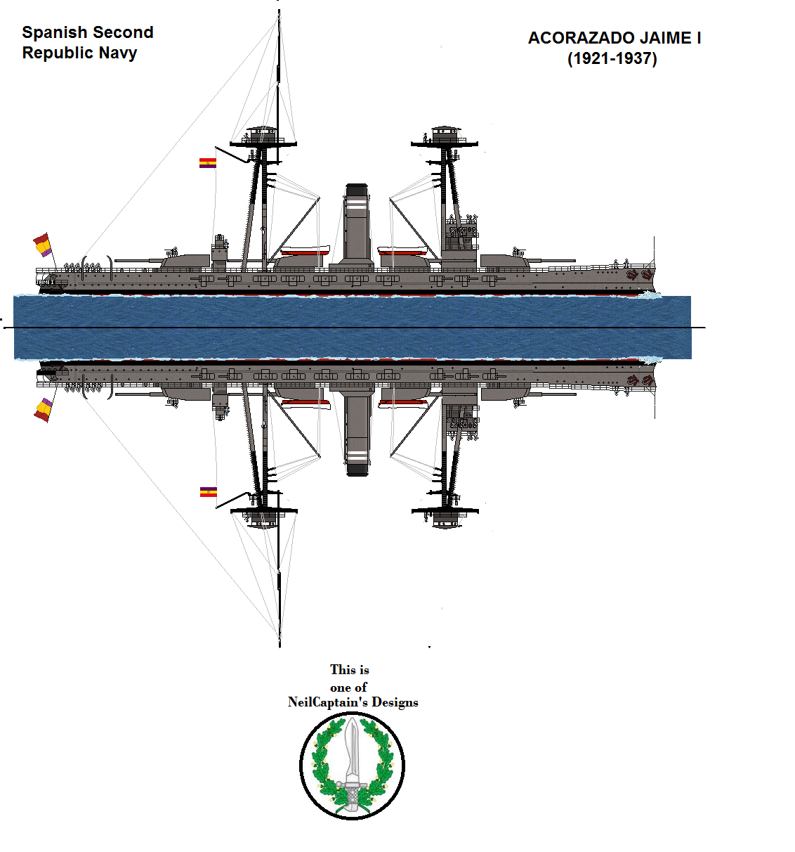 Spanish Acorazado Jaime I | Paper Miniature