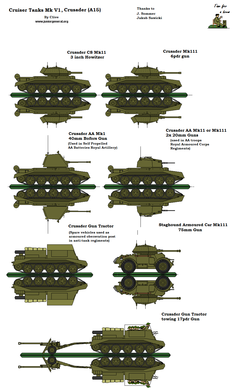 Cruiser Mk VI Crusader (A15) Tanks 1 | Paper Miniature