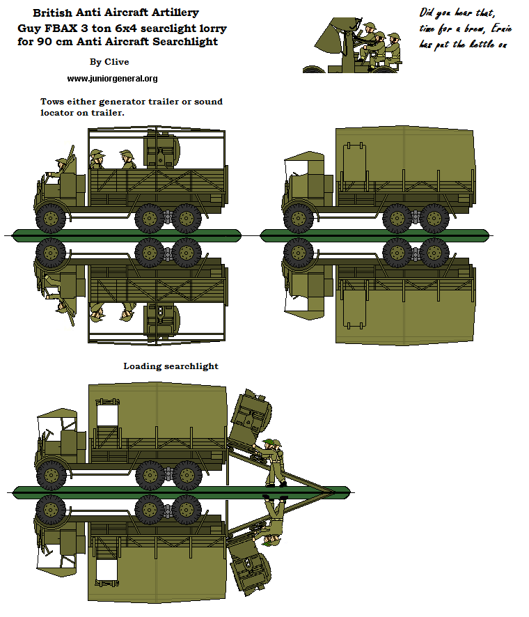 Guy FBAX Searchlight Lorry | Paper Miniature