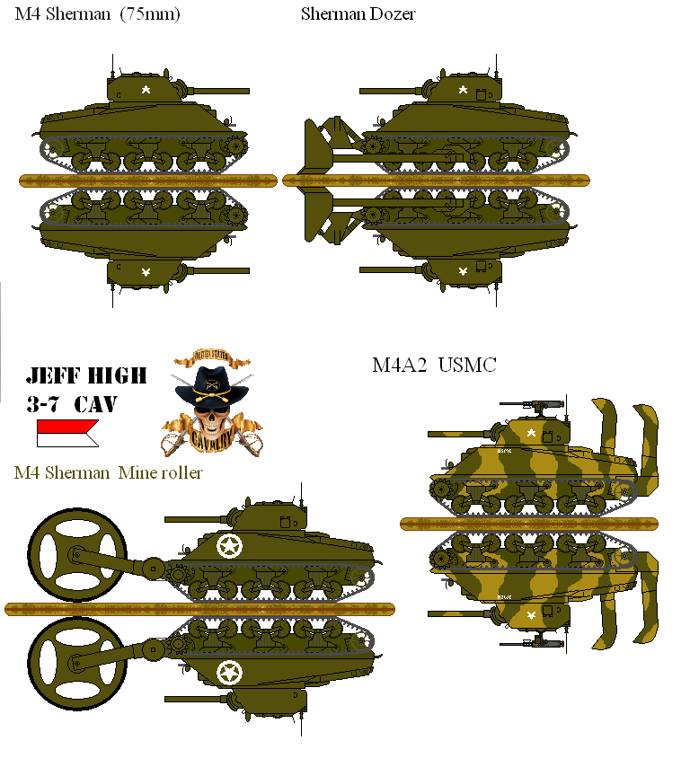 M4 Sherman Tanks | Paper Miniature