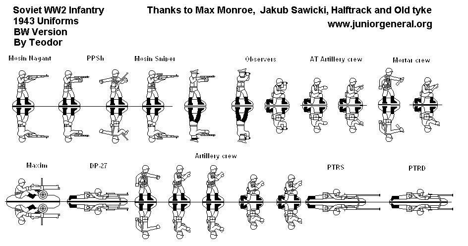 BW WW2 Soviet Infantry | Paper Miniature