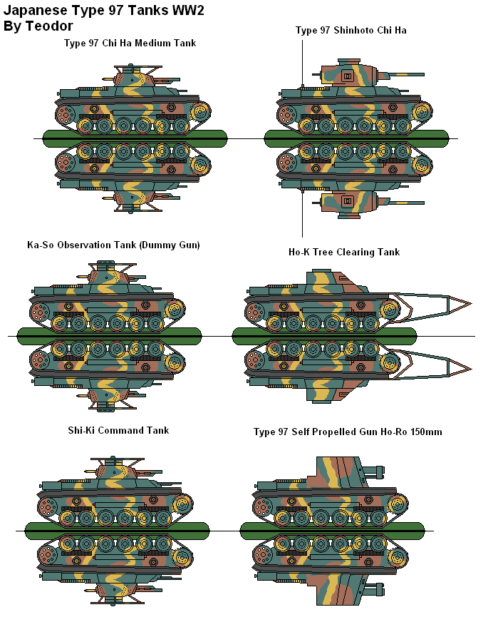 Type 97 Tanks | Paper Miniature