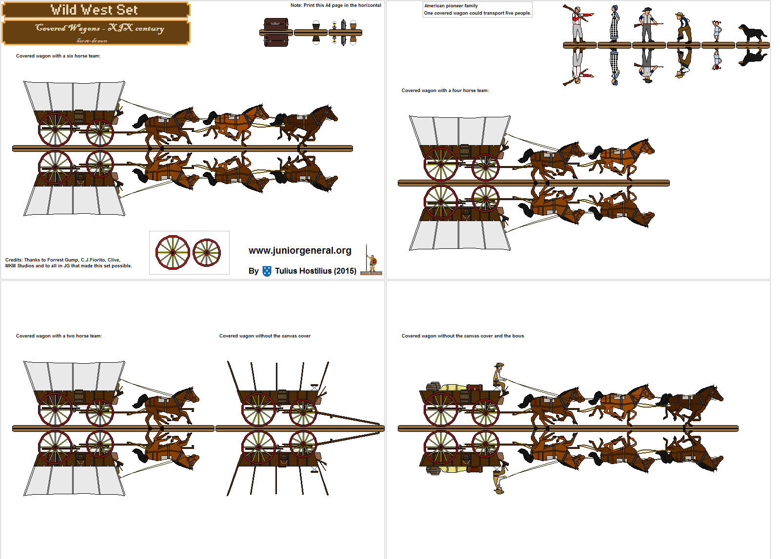 Covered Wagons | Paper Miniature