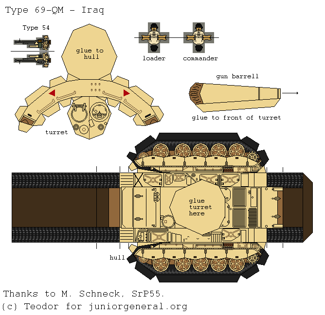 Iraqi Type 69 Tank (3-D Fold Up) | Paper Miniature