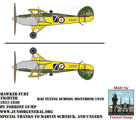 British Hawker Fury | Paper Miniature
